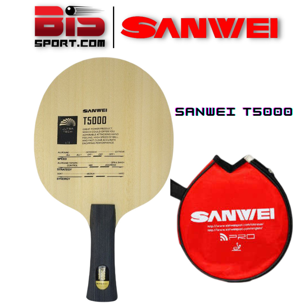 Vợt Đánh Bóng Bàn Cao Cấp Carbon SANWEI T5000 (5 + 2 Carbon)