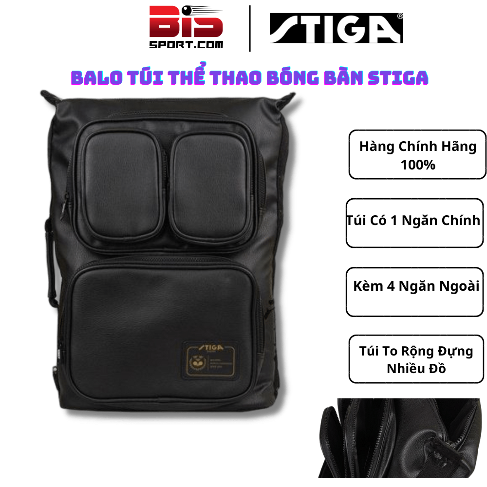 Balo Bóng Bàn STIGA Hàng Chính Hãng Của Thụy Điển - Loại Da Bò Cao Cấp