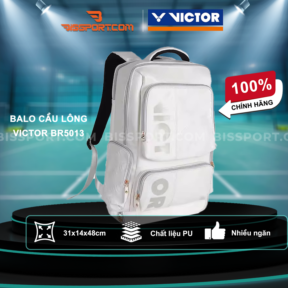Balo Cầu Lông Victor BR5013 Chính Hãng Màu Trắng - Thiết Kế Rộng - Tiện ...