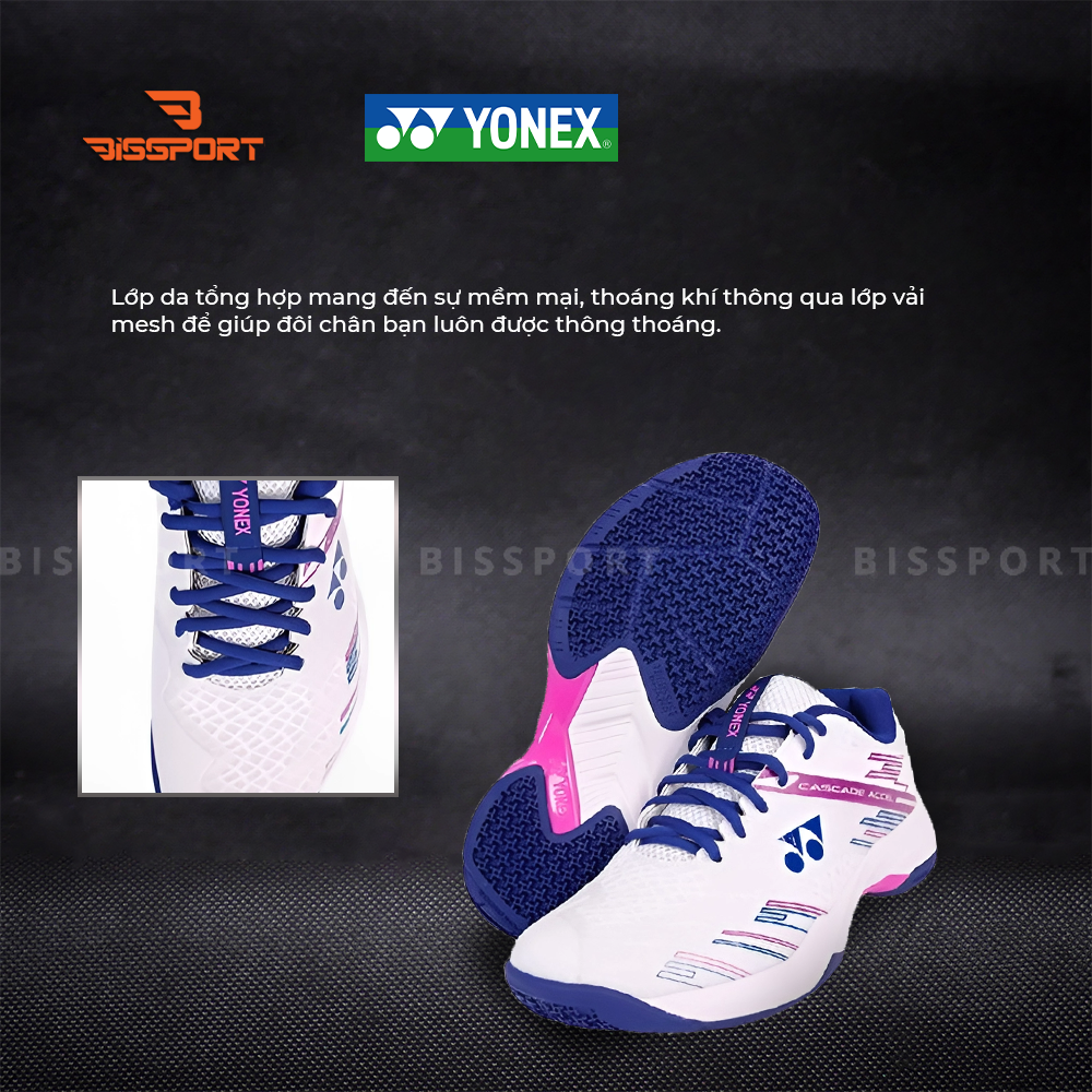 Giày Cầu Lông Yonex Cascade Accel Chính Hãng - Trắng Vàng - Thiết Kế ...