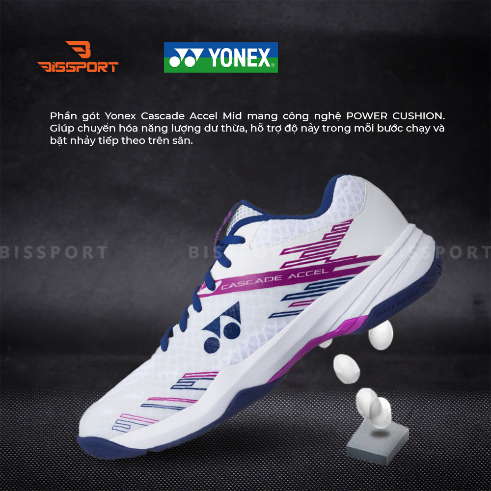 Giày Cầu Lông Yonex Cascade Accel Chính Hãng - Trắng Hồng - Thiết Kế ...