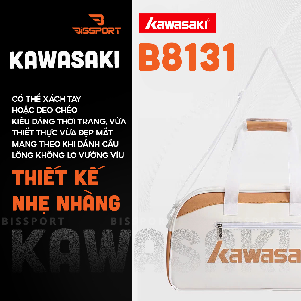 Túi Cầu Lông Kawasaki B8131 Trắng Hồng Chính Hãng - Có Ngăn Giày Riêng ...