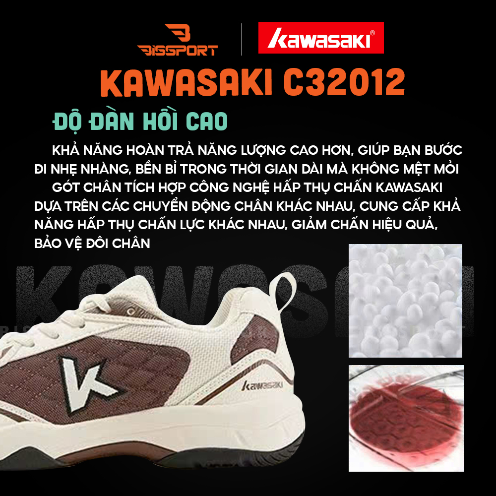 Giày Cầu Lông Kawasaki C32012 Chính Hãng - Trắng Xanh - Chống Chấn Tốt ...