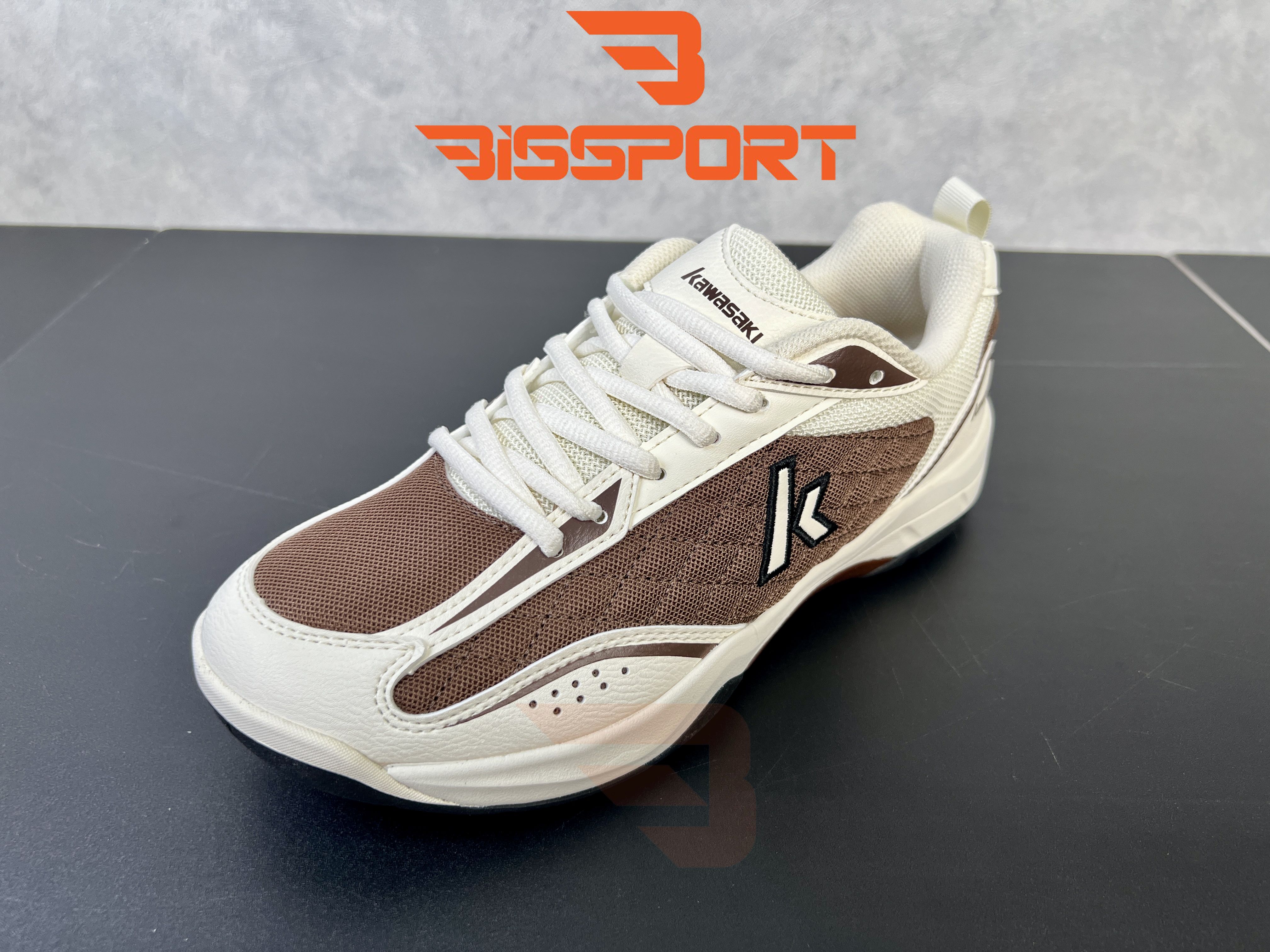 Giày Cầu Lông Kawasaki C32012 Chính Hãng - Trắng Nâu - Chống Chấn Tốt ...