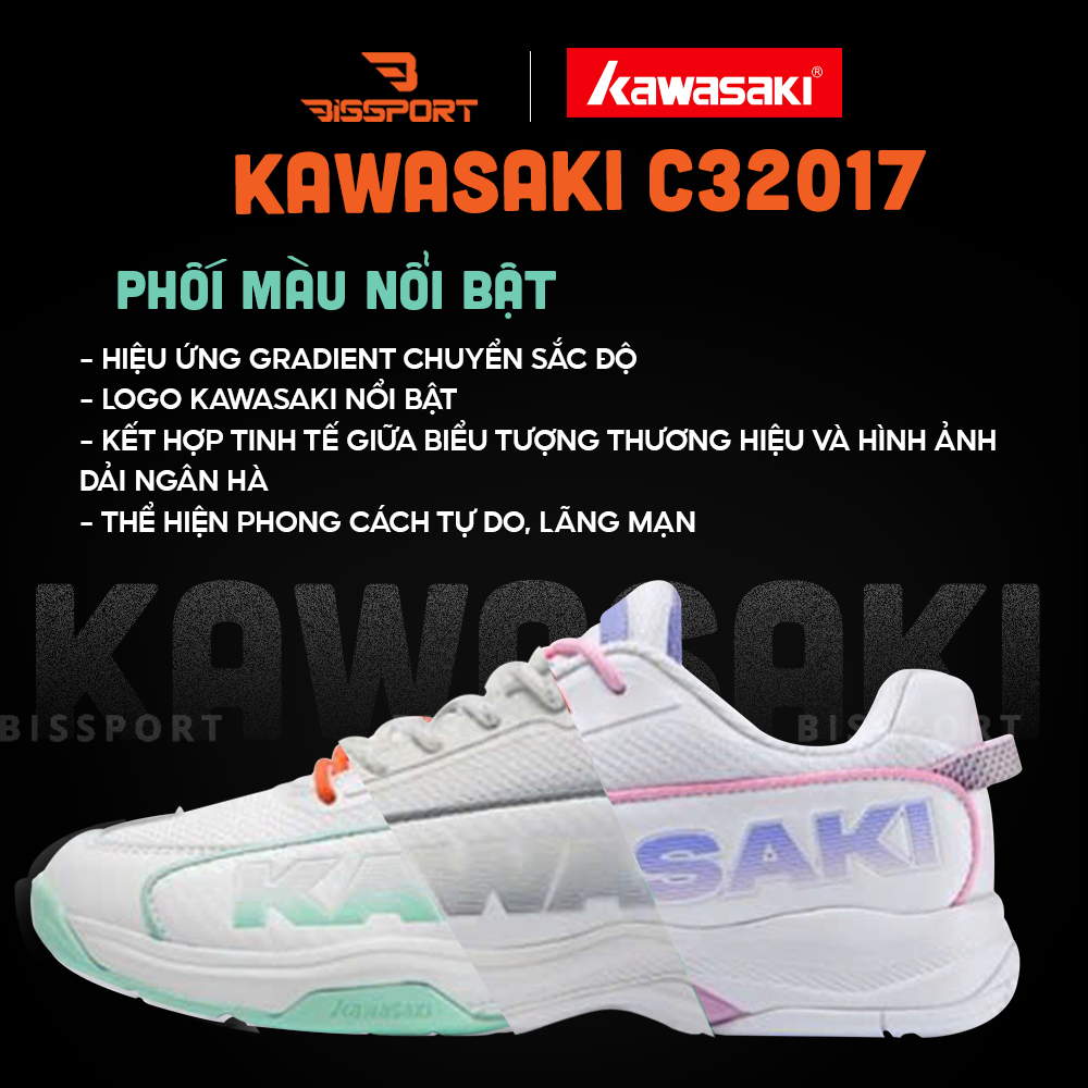Giày Cầu Lông Kawasaki C32017 Chính Hãng - Màu Trắng - Bền Bỉ - Thoáng ...