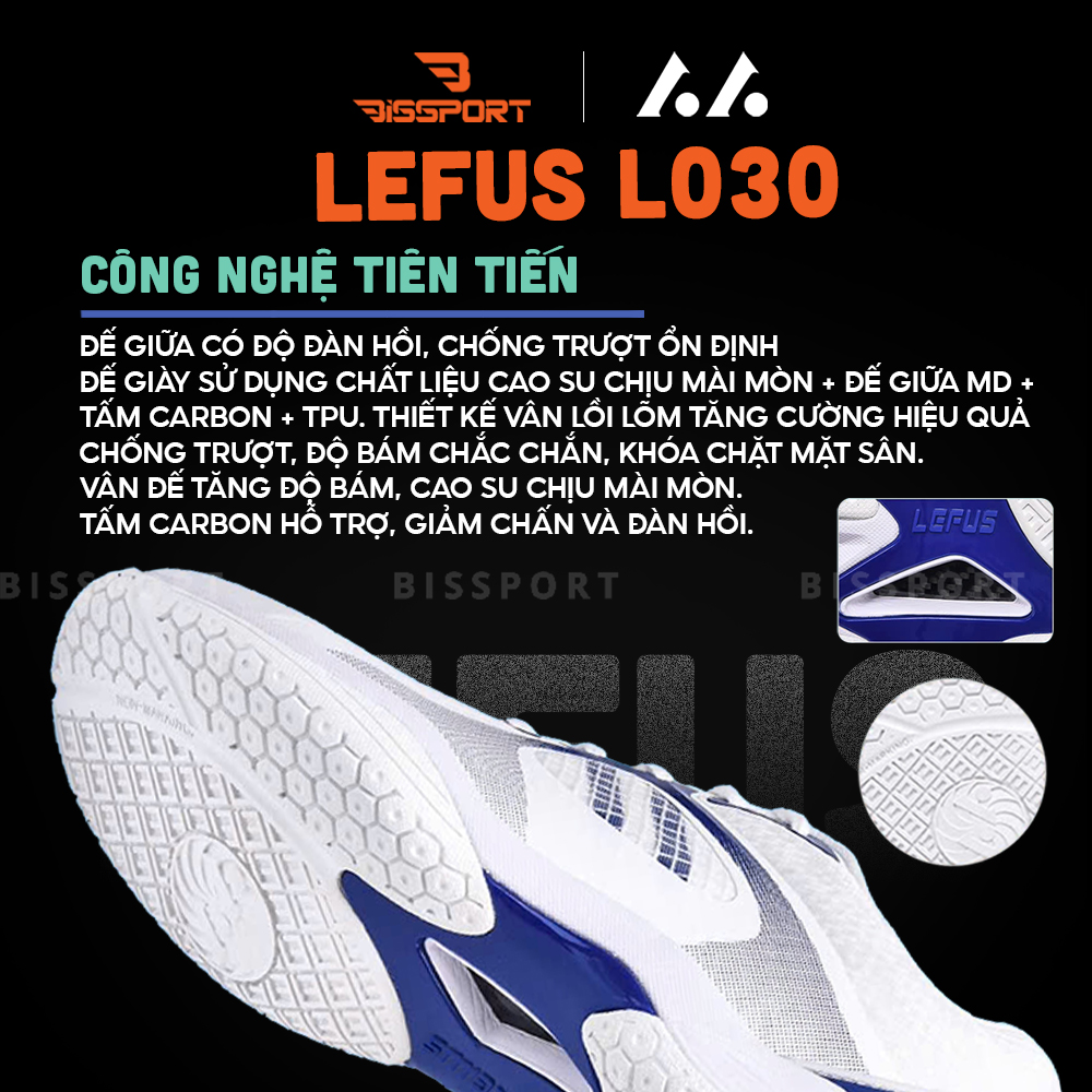 Giày Cầu Lông Lefus L030 Chính Hãng - Trắng Xanh - Đế Bám Sàn - Chống ...