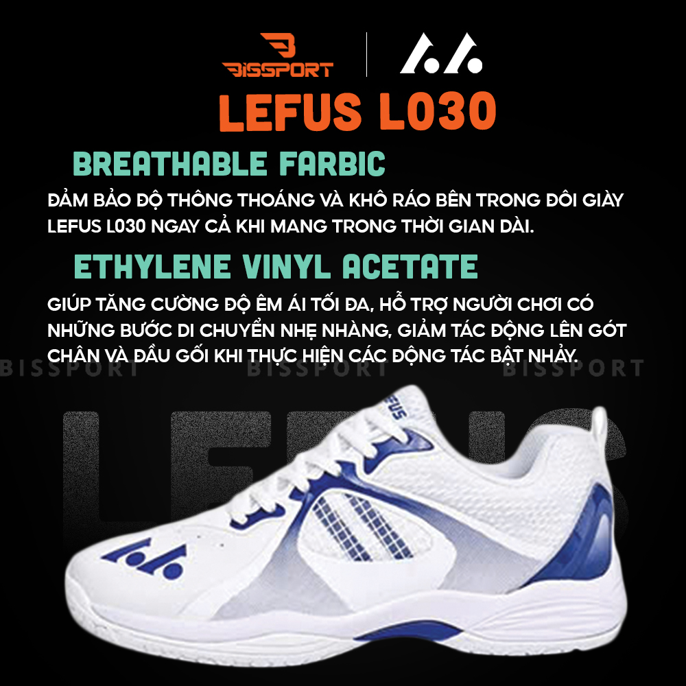 Giày Cầu Lông Lefus L030 Chính Hãng - Trắng Xanh - Đế Bám Sàn - Chống ...