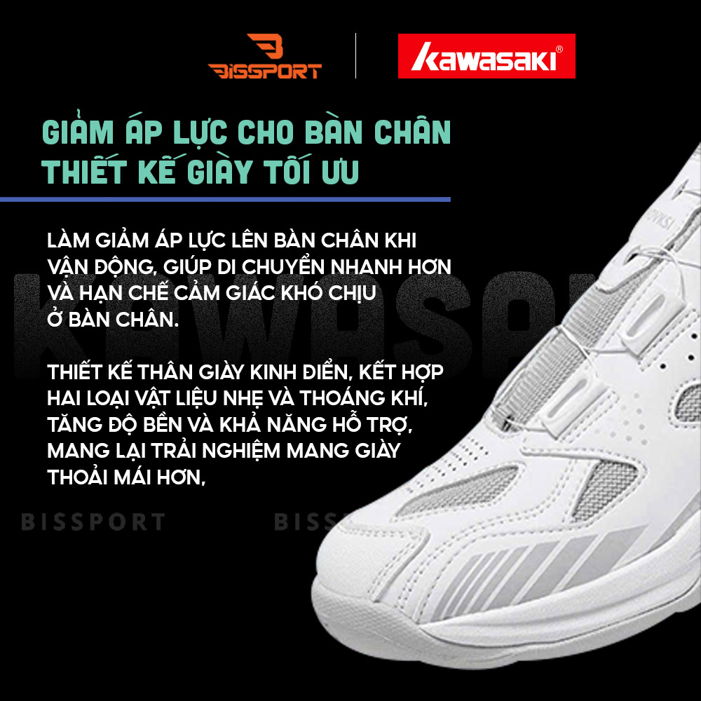 Giày Cầu Lông Kawasaki C32029 Trắng Full Chính Hãng Khóa BOA - Bền ...